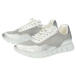 Sneaker Sioux "Mokrunner-D-017", Damen, Gr. 36 (UK 3 1/2), silber, Obermaterial: 80% Ziegenleder goatskin. 20% Textilmaterial TEXMAT. 100% Gummi rubber., Schuhe Sneaker