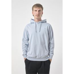 Kapuzensweatshirt Cleptomanicx "Hooded Embro Gull 2", Herren, Gr. L, transparent (durchscheinend), 100% Baumwolle, bestickt, normal, ohne Ausschnitt, Sweatshirts, mit gesticktem M&ouml;wen-Logo