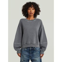 G-Star Raw Longpullover G-STAR "Overdyed Big Sleeve Sweater", Damen, Gr. XS, granite gd, Obermaterial: 100% Baumwolle, Pullover Longpullover
