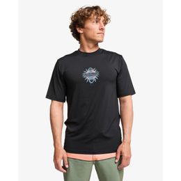 T-Shirt Billabong "SOLAR FLARE LOOSE FIT SHORT SLEEVE", Herren, Gr. L, schwarz, Jersey, Obermaterial: 84% Polyester, 16% Elasthan, bedruckt, unifarben, Basic h&uuml;ftbedeckend, Rundhals, Shirts T-Shirt, lockere Passform, kurze &Auml;rmel, f&uuml;r Strand und Freizeit