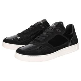 Sneaker Sioux "Maites sneak-H 001", Herren, Gr. 42UK8, schwarz, Obermaterial: 40% Kalbsveloursleder CAVL. 30% Kalbslackleder CAPA. 30% Lammnappaleder LANA. 100% Gummi rubber., Schuhe Sneaker