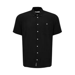 Kurzarmhemd Blend "Kurzarmhemd BHShirt", Herren, Gr. M, N-Gr, schwarz, Obermaterial: 100% Viskose CV., Hemden