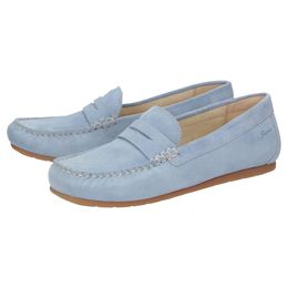 Slipper Sioux "Simadesa-700", Damen, Gr. 35 (UK 3), blau (hellblau), Obermaterial: 100% Kalbsveloursleder CAVL. 100% Gummi rubber., Schuhe Slipper