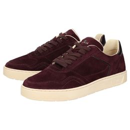 Sneaker Sioux "Maites sneaker 004", Damen, Gr. 36 (UK 3 1/2), rot (dunkelrot), Obermaterial: 100% Kalbsveloursleder CAVL. 100% Gummi rubber., Schuhe Sneaker