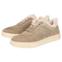 Sneaker Sioux "Maites sneak 007-LF", Damen, Gr. 37 (UK 4), beige, Obermaterial: 100% Kalbsveloursleder CAVL. 100% Gummi rubber., Schuhe Sneaker