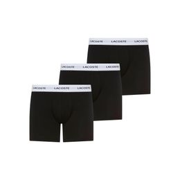 Boxer Lacoste "Boxer Brief", Herren, Gr. S, schwarz, Jersey, Obermaterial: 95% Baumwolle, 5% Elasthan, unifarben, figurbetont, Unterhosen, mit Lacoste-Schriftzug am Bund