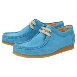 Schn&uuml;rschuh Sioux "Tils grashop.-D 001", Damen, Gr. 36 (UK 3 1/2), blau, Obermaterial: 100% Kalbsveloursleder CAVL. 100% Naturkautschuk NaRubber., Schuhe Schn&uuml;rschuh