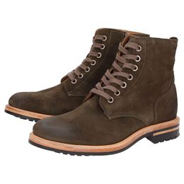 Stiefelette Sioux "Tils bootie 003", Damen, Gr. 40 (UK 6 1/2), gr&uuml;n, Obermaterial: 100% Kalbsveloursleder CAVL. 100% Gummi rubber., Schuhe Stiefelette
