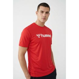 Trainingsshirt Hummel "HMLLOGO JERSEY S/S", Gr. L (52), rot (true rot), Obermaterial: 100% Polyester, normal normal, Rundhals, Shirts, normale Passform, kurze &Auml;rmel, atmungsaktives Material