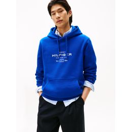 Kapuzensweatshirt Tommy Hilfiger "OVAL GRAPHIC HOODIE", Herren, Gr. XXL, wedge blau, Sweatware, Obermaterial: 63% Baumwolle, 37% Polyester, unifarben, regular fit normal, Rundhals, eingesetzt Rippb&uuml;ndchen, Sweatshirts, Regular fit
