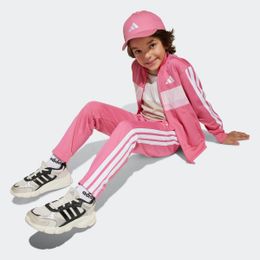 Trainingsanzug adidas Sportswear "LK 3S TIB TS", Jungen, Gr. 104, rosa (pink fusion, wei&szlig;, clear pink), Obermaterial: 100% Polyester, Sportanz&uuml;ge Trainingsanzug