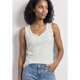 Tr&auml;gertop Street One, Damen, Gr. 38, wei&szlig; (sanftes wei&szlig;), Web, 95% Baumwolle, 5% Elasthan, unifarben, comfort fit normal, eckiger Ausschnitt, normaler Saum, Tops Tr&auml;gertop, aus Jersey in Unifarbe