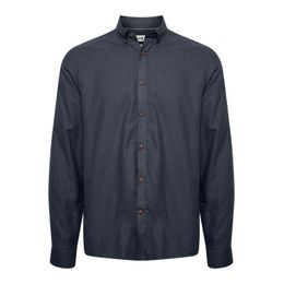 !Solid Langarmhemd SOLID "Langarmhemd SDPepe", Herren, Gr. L, N-Gr, blau (insignia blau melange), Obermaterial: 60% Baumwolle CO. 40% Polyester PES., Hemden