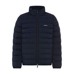 Steppjacke Calvin Klein, Herren, Gr. L, schwarz sapphire, Web, Obermaterial: 100% Polyester, unifarben, regular fit normal, hoch geschlossener Ausschnitt, abgesteppte Kante, Jacken Steppjacke, Stehkragen, 2-Wege-Zipper, Regular Fit