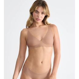Soft-BH Sloggi "ZERO Microfibre 2.0", Damen, Gr. S, N-Gr, braun (cameo braun), Obermaterial: 76% Polyamid, 24% Elasthan, unifarben, BHs Soft-BH, nahtlos, mittlerer Halt, Microfaser, weich