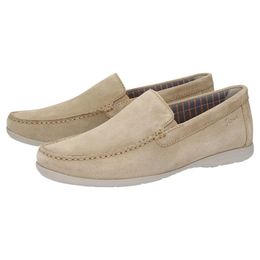 Slipper Sioux "Giumelo-711", Herren, Gr. 39.5 (UK 6), beige, Obermaterial: 100% Kalbsveloursleder CAVL. 100% Gummi rubber., Schuhe Slipper