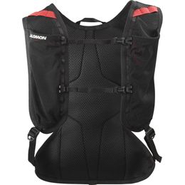 Trinkrucksack Salomon "CROSS 4", schwarz-wei&szlig; (schwarz, wei&szlig;, high risk rot), Rucks&auml;cke, Obermaterial: 100% Polyamid