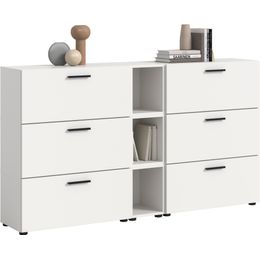 Schrank-Set Home Affaire "ENESTE, 9-teilig, in verschiedenen Farben, individuell kombinierbar", wei&szlig;, B:176cm H:34cm T:99cm, Spanplatte, Kastenm&ouml;bel-Sets, Stauraumelement, Kombination, Wohnkombination, Schrankwand, Lowboard