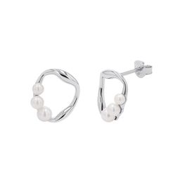 Paar Ohrstecker Tom Tailor "Schmuck Geschenk Silber 925", silberfarben, wei&szlig;, Ohrringe, Damen, 4mm, Perlen Silber 925 (Sterlingsilber), Perlen, Silber 925 (Sterlingsilber), mit S&uuml;&szlig;wasserzuchtperle