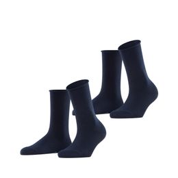 Socken Esprit "Basic Pure", Damen, Gr. 35-38, blau (marine), Baumwollmischung, unifarben, normal, Socken Socken, ohne einschneidendes B&uuml;ndchen, Basic-Socke, Uni-Str&uuml;mpfe atmungsaktiv