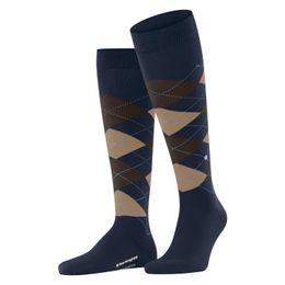 Kniestr&uuml;mpfe Burlington "Edinburgh", Herren, Gr. 40-46, 6121, marine, Materialmix, Argyle-Muster, Socken Kniestr&uuml;mpfe, Einheitsgr&ouml;&szlig;e 40-46, w&auml;rmende Wollmischung, Argyle-Muster