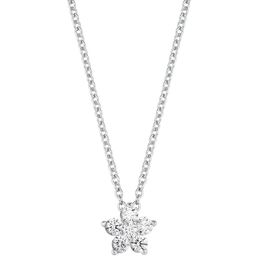 Kette mit Anh&auml;nger Amor "Bl&uuml;te", bunt (silberfarben, wei&szlig;), Halsketten, Damen, Silber 925 (Sterlingsilber), L: 45, mit Zirkonia (synth.)