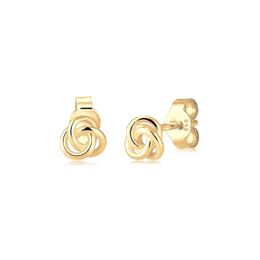 Paar Ohrstecker Elli Premium "Trend Knoten 585 Gelbgold", gold, Ohrringe, Damen, onesize, ohne Stein, Gelbgold 585
