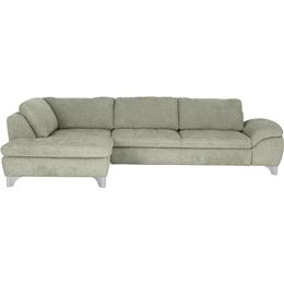 Ecksofa DIE PLANBAR "MP-IN14007", famosa gr&uuml;n, B:306cm H:84cm T:197cm, 100% Polyester, Sofas, Ecksofa, wahlweise mit Bettfunktion und verstellbaren Kopfst&uuml;tzen