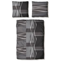 Bettw&auml;sche OTTO HOME "Kelian", grau (anthrazit, grau), B/L: 135cm x 200cm, 1 Stk., 1 Stk., Biber, B/L: 80cm x 80cm, 2, Biber, Obermaterial: 100% Baumwolle, Bettw&auml;sche, Bettw&auml;sche, in verschiedenen Qualit&auml;ten, gemusterte Bettw&auml;sche