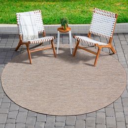 Teppich Sanat "Melissa 8000", beige, H:10mm &Oslash;:200cm, Kunstfaser, Teppiche, Teppich, Kurzflor, In -und Outdoor geeignet, Wohnzimmer