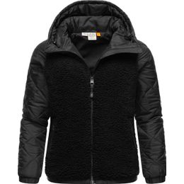 Outdoorjacke Ragwear "Leeloo", Damen, Gr. 5XL (50), schwarz, Obermaterial: 100% Polyester. Obermaterial &Auml;rmel: 100% Polyester. Innenfutter: 100% Polyester. Wattierung: 100% Polyester, l&auml;ssig geschnitten h&uuml;ftbedeckend, &Auml;rmel ohne &Auml;rmelschlitz elastischer Bund mit Gummizug, Jacken Outdoorjacke, Damen &Uuml;bergangsjacke aus Teddyfleece mit gesteppten &Auml;rmeln