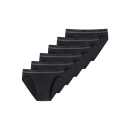 Slip uncover by Schiesser "Slip 6er Pack", Herren, Gr. S, schwarz, Obermaterial: 95% Baumwolle CO. 5% Elasthan EL., Unterhosen Slip