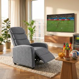 Relaxsessel Home Affaire "BERVILLE, TV-Sessel, Ruhesessel mit Schlaffunktion, Webstoff", grau (anthrazit), B:69cm H:104cm T:87cm, Sessel, Relaxsessel, Liegesessel mit manueller Relaxfunktion