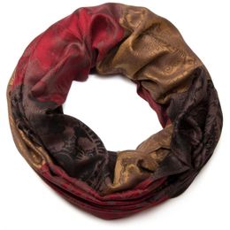 Loop styleBREAKER "Loop mit Hibiskus Bl&uuml;ten und Paisley Muster", Damen, braun (braun, rot, hellbraun), Obermaterial: 100% Viskose CV., Modisch, Modet&uuml;cher Loop