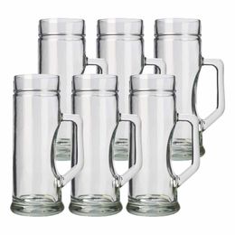 Bierkrug ST&Ouml;LZLE "Bierkr&uuml;ge Premium 500 ml 6er Set transparent", bunt (transparent), 6 tlg., Glas, Trinkgef&auml;&szlig;e