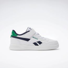 Sneaker Reebok CLASSIC "REEBOK COURT ADVANCE ELASTIC & TOP STRAP", M&auml;dchen, Gr. 31, wei&szlig; (ftwrwei&szlig;, vectornavy, glengr&uuml;n), Synthetik, Schuhe Sneaker
