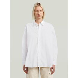 G-Star Raw Langarmshirt G-STAR "Clean Boyfriend Hemd", Damen, Gr. M, wei&szlig;, Obermaterial: 97% Baumwolle, 3% Elasthan, Shirts Langarmshirt