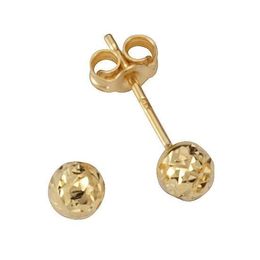 Paar Ohrstecker Firetti "Schmuck Geschenk Gold 375 Ohrschmuck rund diamantiert" Gr. 4, gold (goldfarben), Ohrringe, Damen, 4, Gelbgold 375