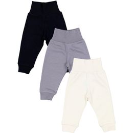 Pumphose TUPTAM "Pumphose Baby Jungen Lange Pumphose 3er Pack", Kinder, Gr. 80, N-Gr, grau (schwarz, grau, beige), Obermaterial: 100% Baumwolle CO., Hosen