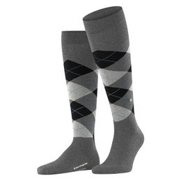 Kniestr&uuml;mpfe Burlington "Edinburgh", Herren, Gr. 40-46, asphalt melange, Materialmix, Argyle-Muster, Socken Kniestr&uuml;mpfe, Einheitsgr&ouml;&szlig;e 40-46, w&auml;rmende Wollmischung, Argyle-Muster