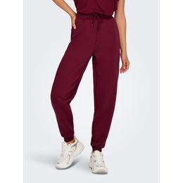 Sweathose Only Play "ONPLOUNGE HW SWEAT PNT - NOOS", Damen, Gr. M (38), N-Gr, pink (rhododendron), Sweatware, Obermaterial: 80% Polyester, 15% Viskose, 5% Elasthan, unifarben, regular fit kn&ouml;chellang, Hosen Sweathose, mit Kordelzug