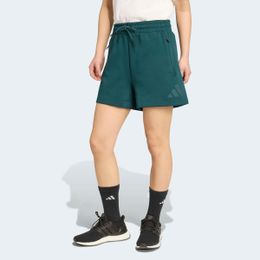 Shorts adidas Sportswear "W Z.N.E. SHORT", Damen, Gr. L, N-Gr, aurora ivy, normal, gr., Obermaterial: 57% Polyester, 43% Baumwolle, Hosen Shorts
