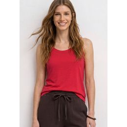 Tr&auml;gertop Street One, Damen, Gr. 34, salsa rot, Stoff, 95% Viskose, 5% Elasthan, unifarben, normal normal, V-Ausschnitt, abgesteppt, Tops Tr&auml;gertop, Jersey