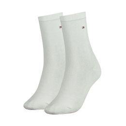Socken Tommy Hilfiger "TH WOMEN SOCK CASUAL 2P", Damen, Gr. 39-42, wei&szlig;, Baumwollmischung, Elasthan, Polyamid, unifarben, elastisch, Socken Socken, mit flacher Zehennaht
