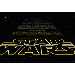 Fototapete Komar "STAR WARS Intro - Gr&ouml;&szlig;e 368 x 254 cm", schwarz (schwarz, gelb), B:368m L:254m, Papier, Tapeten, Kinderzimmer
