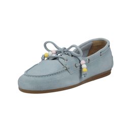 Bootsschuh Pavement "Pavement Halbschuhe Veloursleder", Damen, Gr. 42, hellblau, Veloursleder, Schuhe Bootsschuh