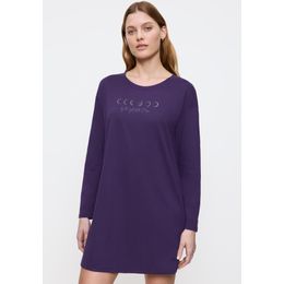 Nachthemd Triumph "Nightdresses NDK LSL 04", Damen, Gr. 40, N-Gr, lila (royal lila), Jersey, Obermaterial: 100% Baumwolle, kniefrei, Rundhals, Kleider Nachthemd, weich, atmungsaktiv, lang&auml;rmelig