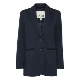 Blusenblazer Ichi "Blazer IHKATE", Damen, Gr. L, schwarz (total eclipse), Obermaterial: 74% Polyester PES. 22% Viskose CV. 4% Elasthan EL., Blazer Blusenblazer