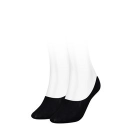 F&uuml;&szlig;linge Tommy Hilfiger "TH WOMEN FOOTIE 2P", Damen, Gr. 39-42, schwarz, Baumwollmischung, normal, Socken, mit Logostickerei