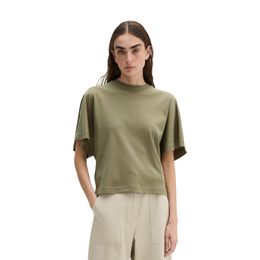 Marc O'Polo T-Shirt MARC O'POLO "aus Interlock-Jersey", Damen, Gr. L, pure sage, Obermaterial: 100% Baumwolle, unifarben, Basic, loose fit, Rundhals, normaler Saum, Shirts T-Shirt